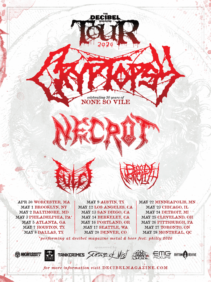 Announcing the Decibel Magazine Tour 2026 Featuring CRYPTOPSY, NECROT ...